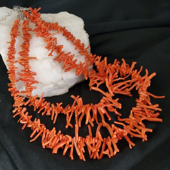 GG Unique Jewelry | Jewelry | Natural Alghero Red Coral Branch Double ...